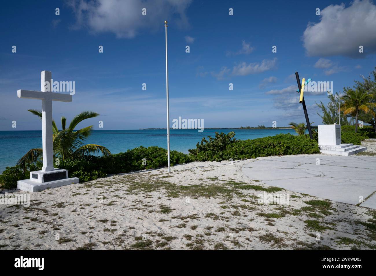 Columbus Monument and Cross on San Salvador Island Bahamas, Columbus ...