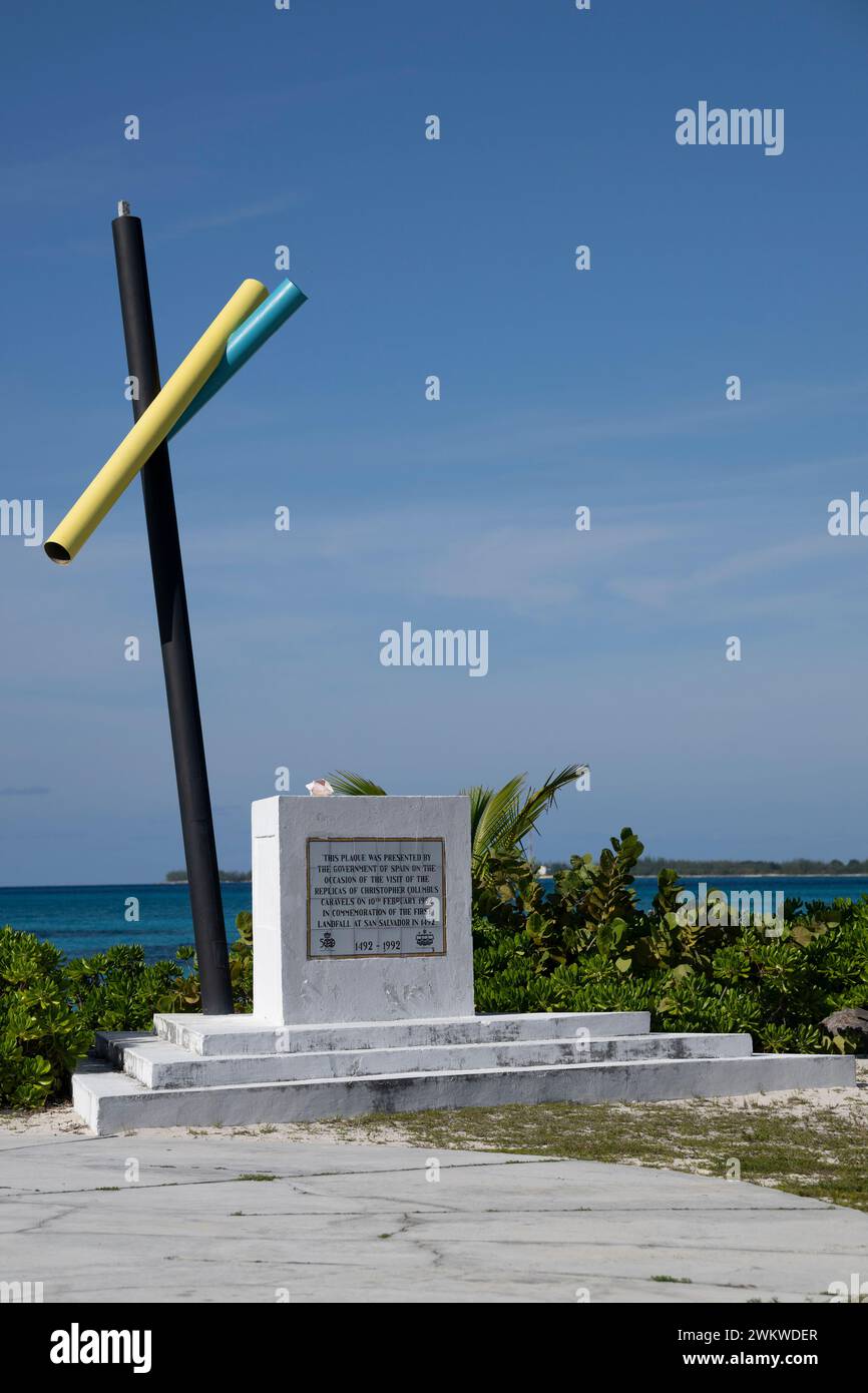 Columbus Monument and Cross on San Salvador Island Bahamas, Columbus ...