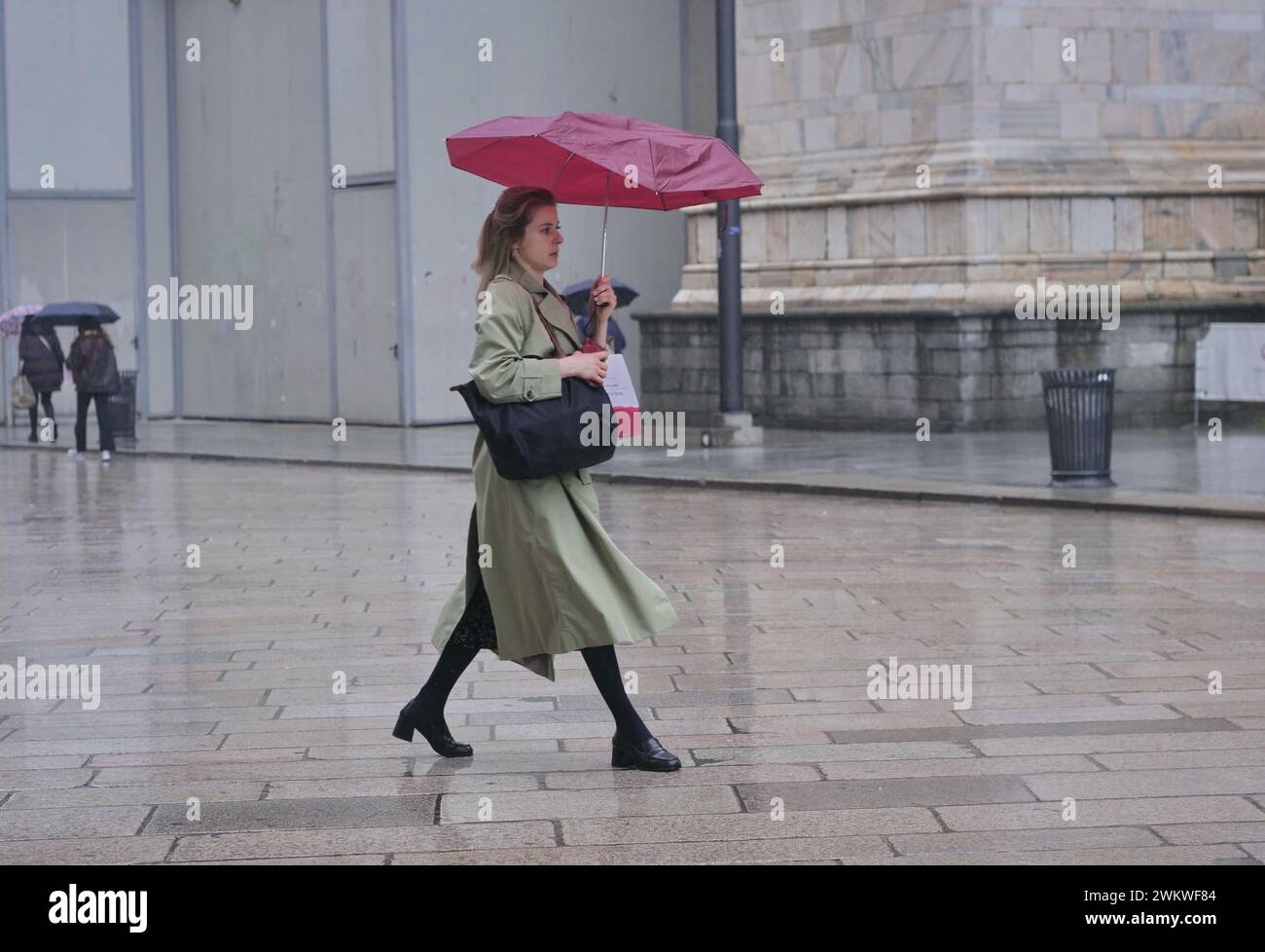 Milan, Italy. 22nd Feb, 2024. Rain in the plains against smog, unstable ...