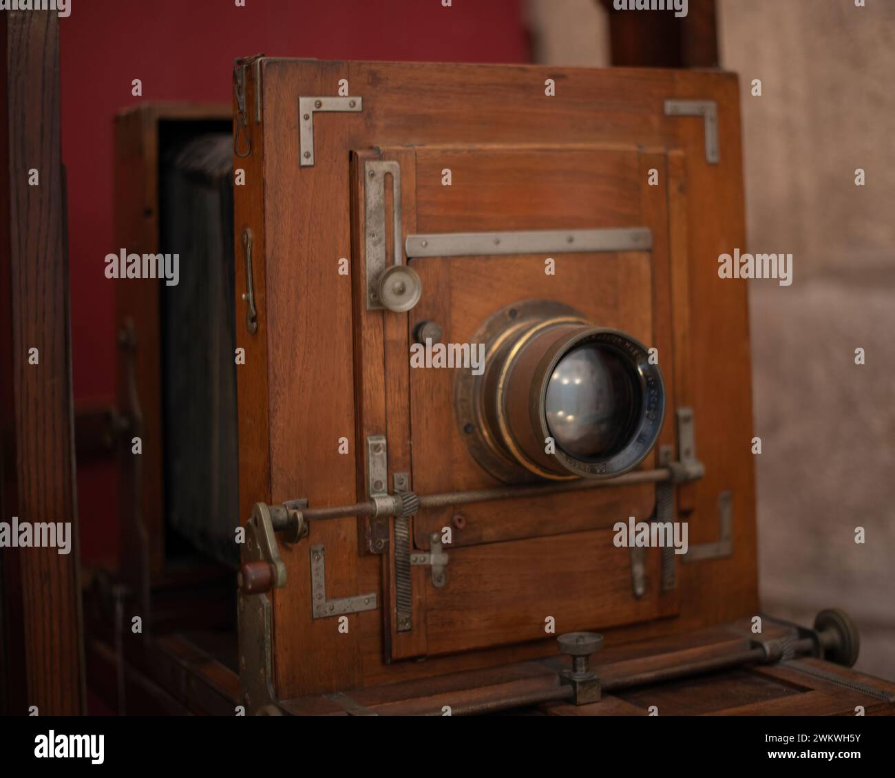 Porto, Portugal - 31 May 2023 - Antique camera at the Portuguese Center ...
