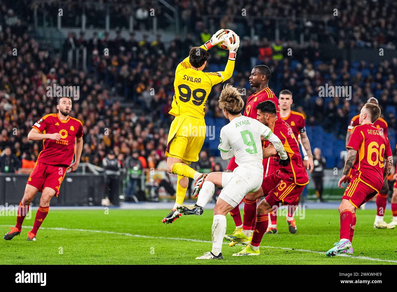 Rome, Italia. 22nd Feb, 2024. Rome - AS Roma goalkeeper Mile Svilar ...