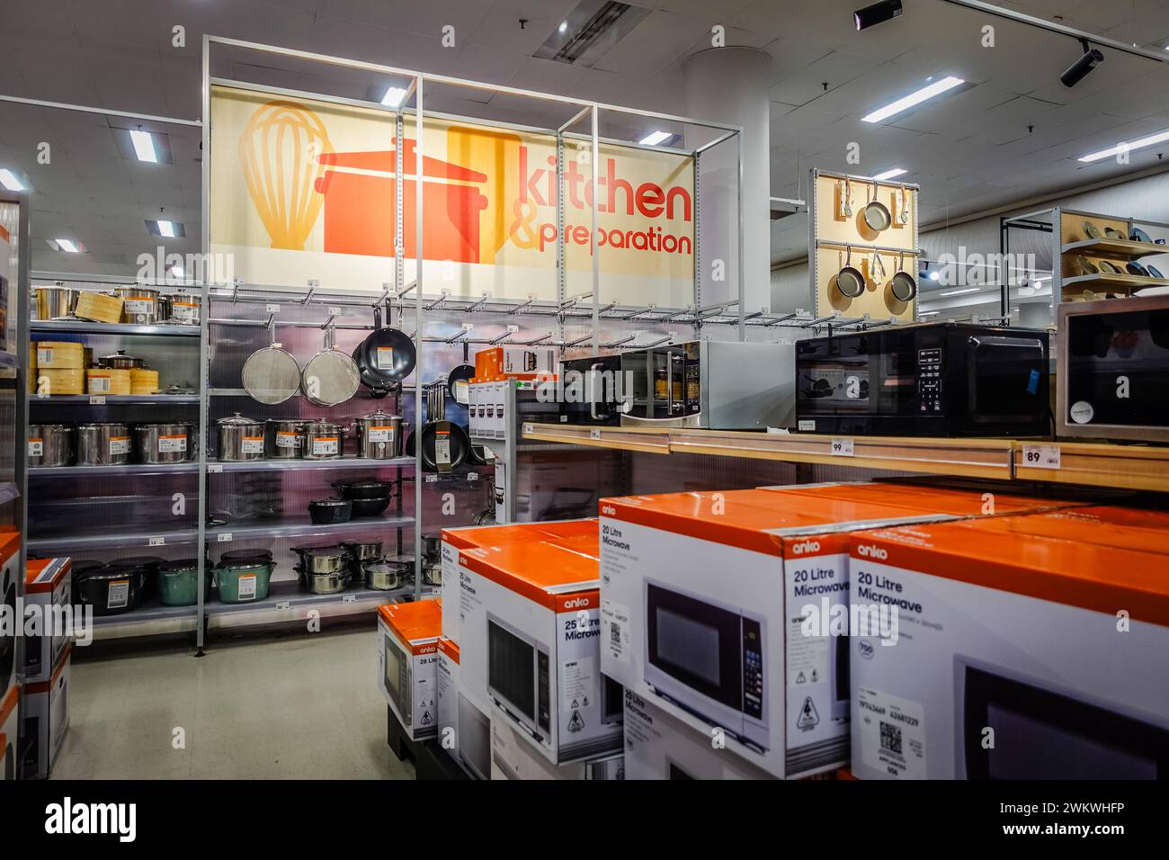 Interior of a department store, featuring the kitchen and accessories ...