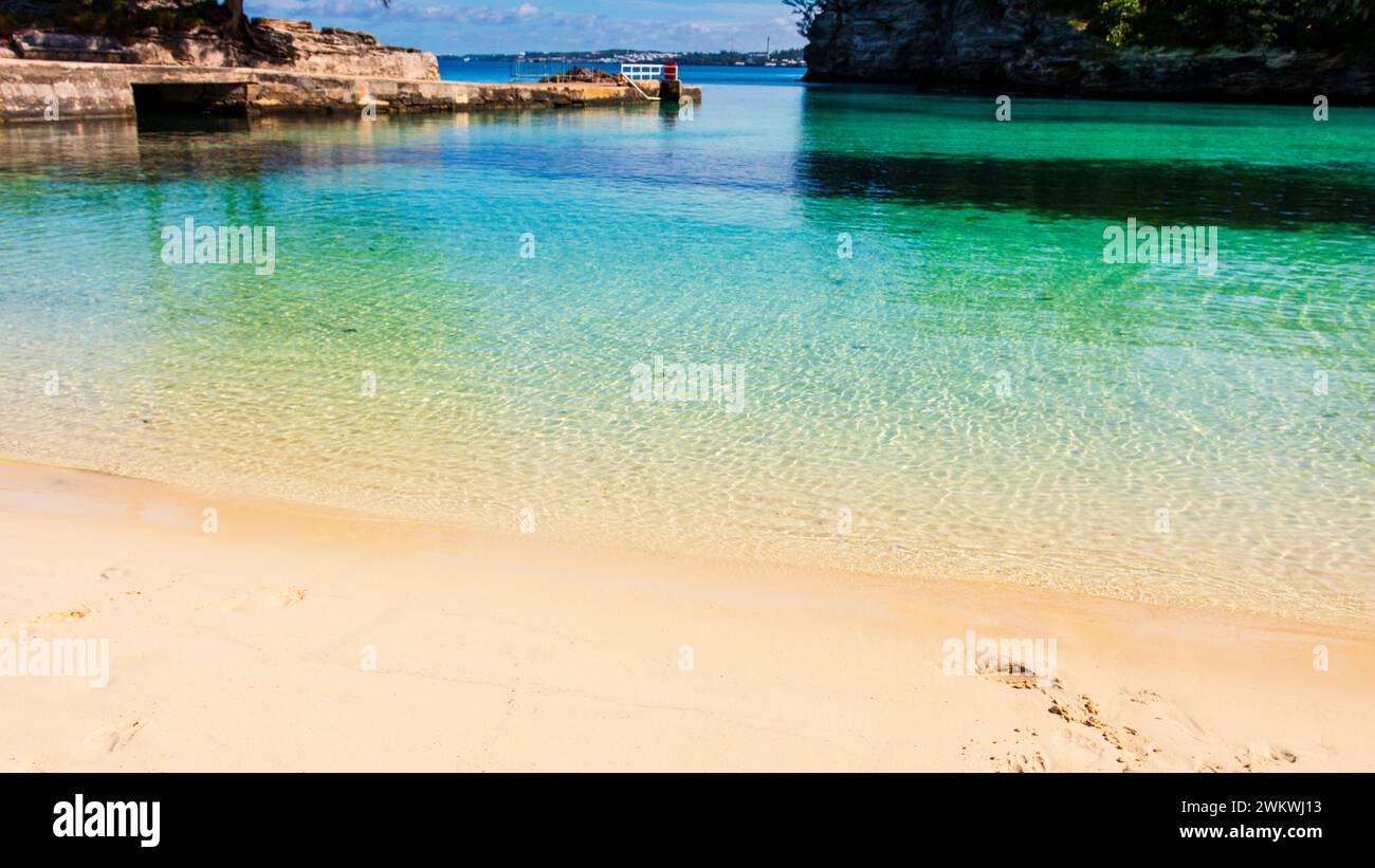 Horseshoe Bay Beach and Deep Bay Beach in Hamilton, Bermuda Stock Photo ...