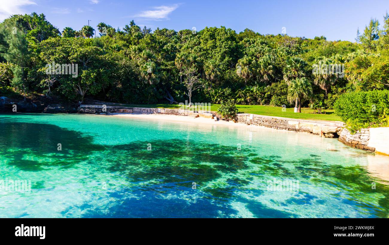Horseshoe Bay Beach and Deep Bay Beach in Hamilton, Bermuda Stock Photo ...