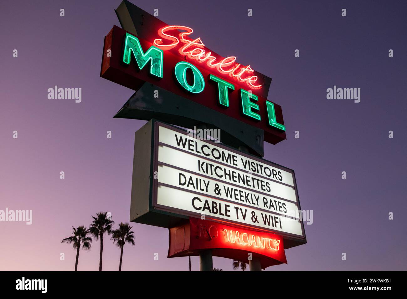 Neon Motel sign, Starlite Motel Mesa, Phoenix, Arizona, USA Stock Photo ...