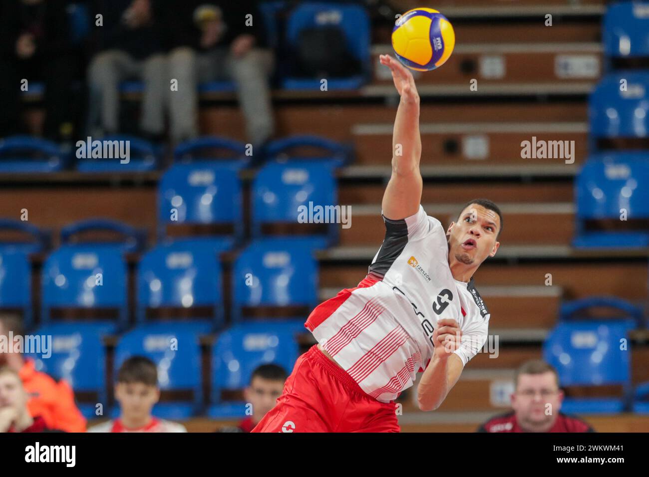 Rzeszow, Poland. 21st Feb, 2024. Stephen Boyer of Asseco Resovia seen ...