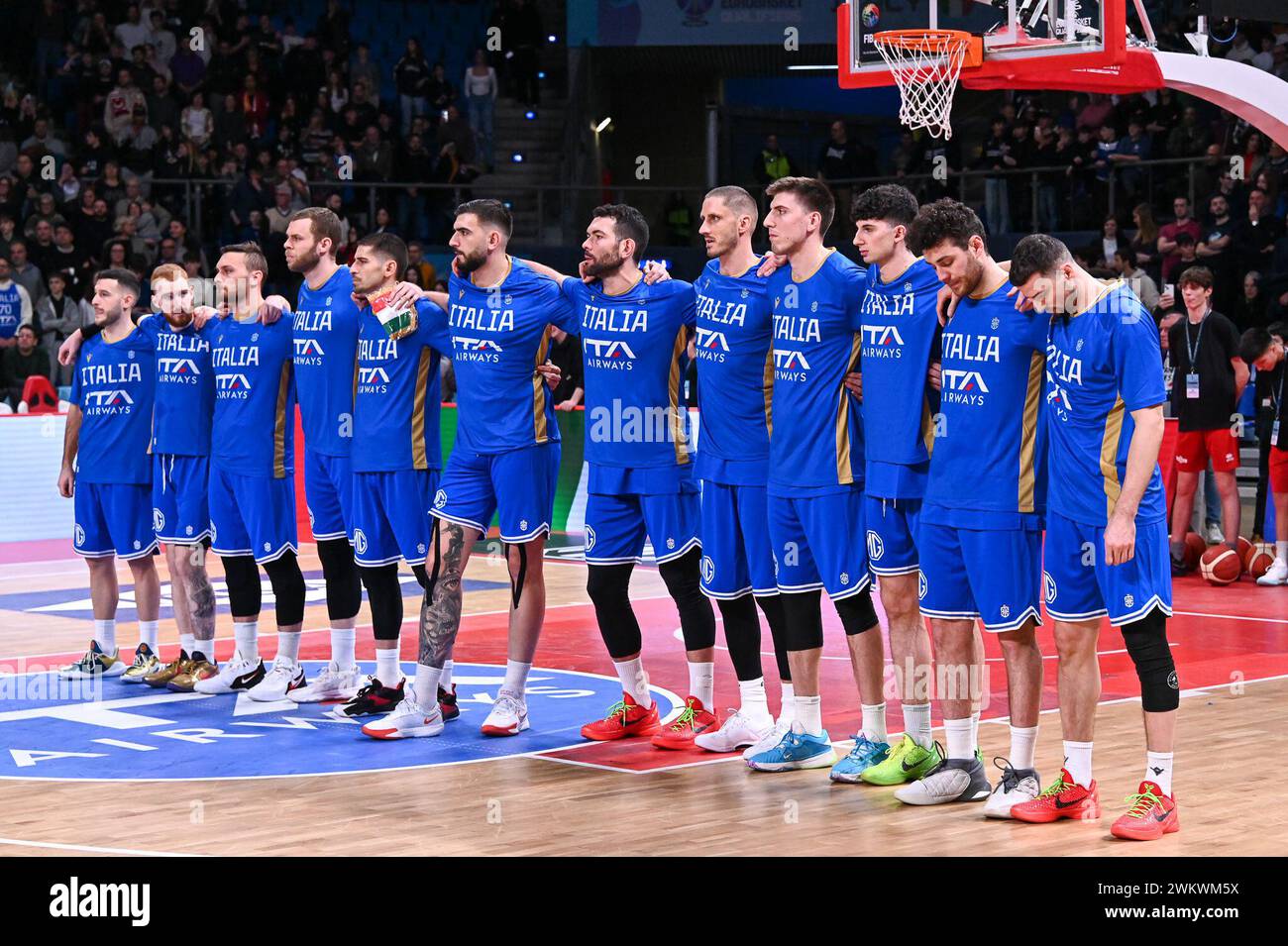 Pesaro, Italy. 22nd Feb, 2024. Italy basket team during EuroBasket 2025 ...