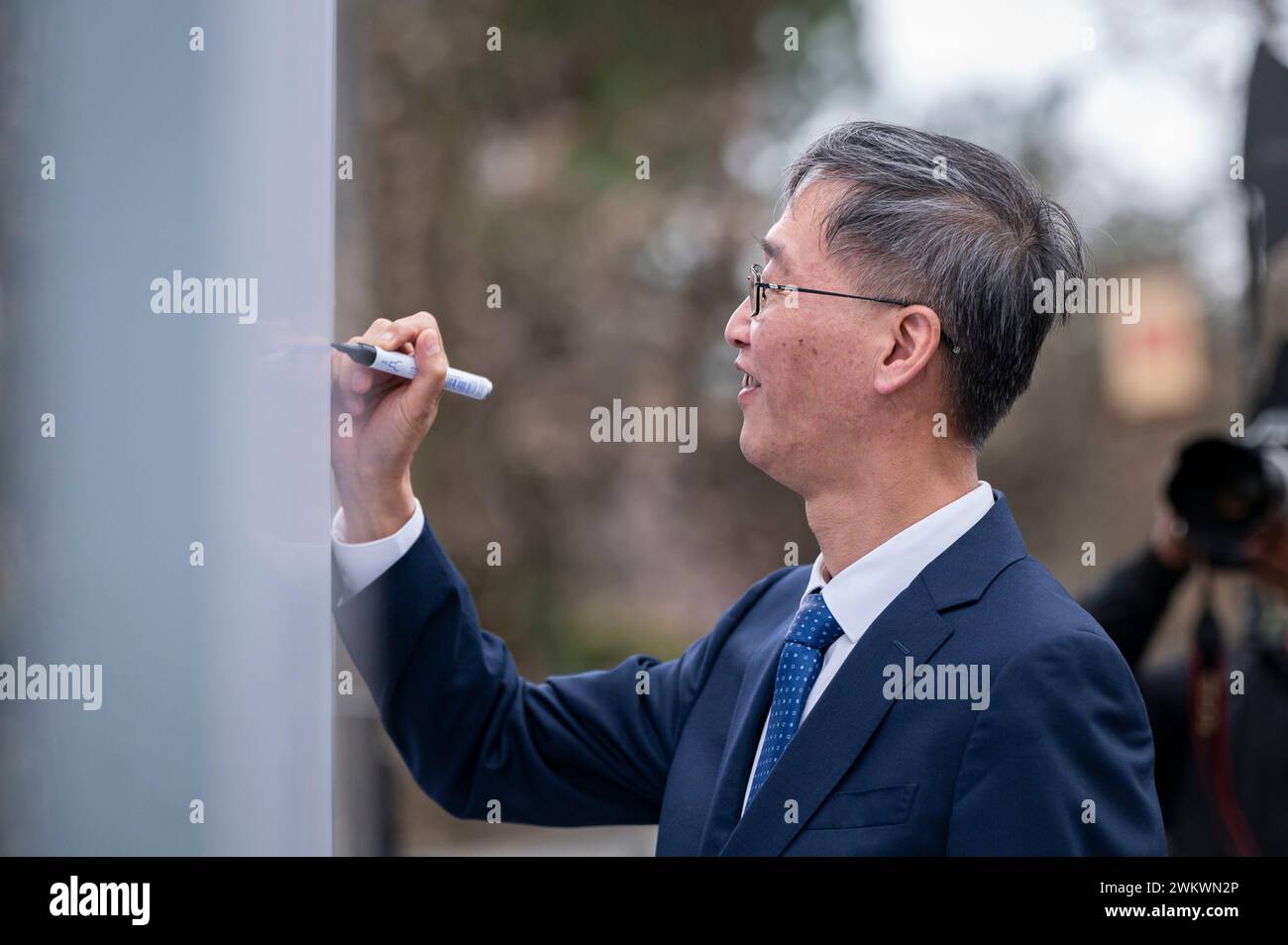 Yao Jing, ambassador of China in Spain, seen during an official ...