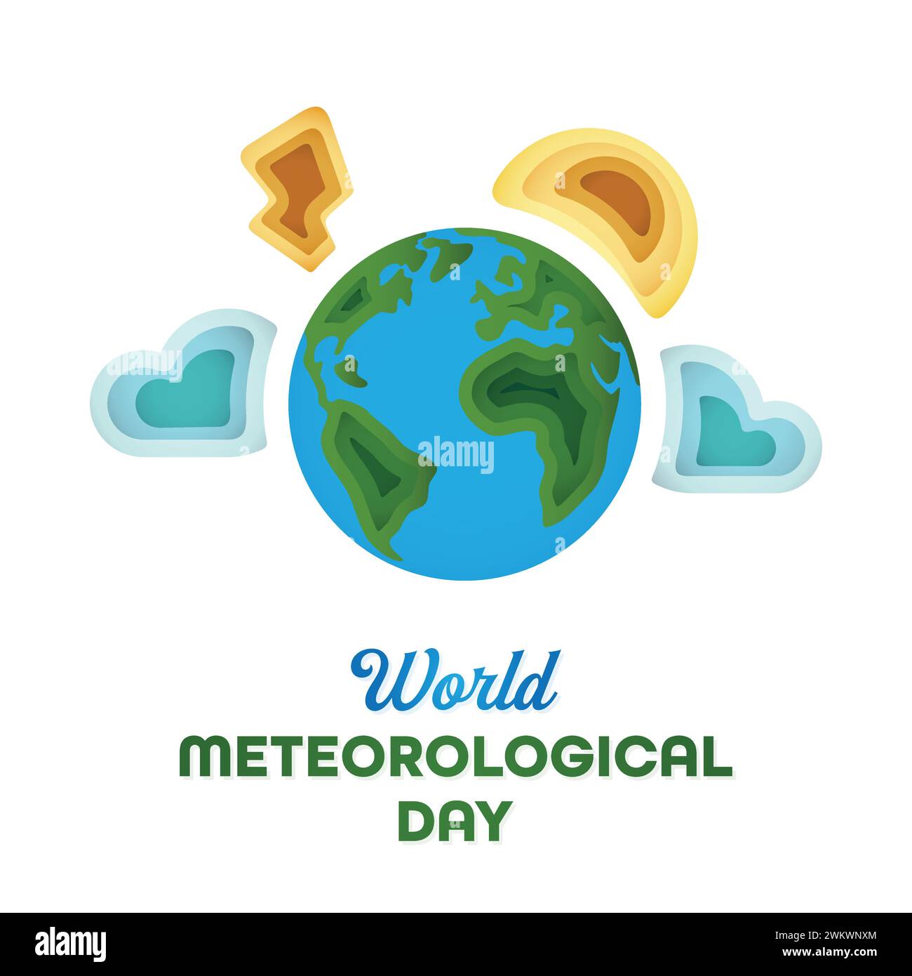 Vector Illustration on the theme World Meteorological Day Stock Vector ...