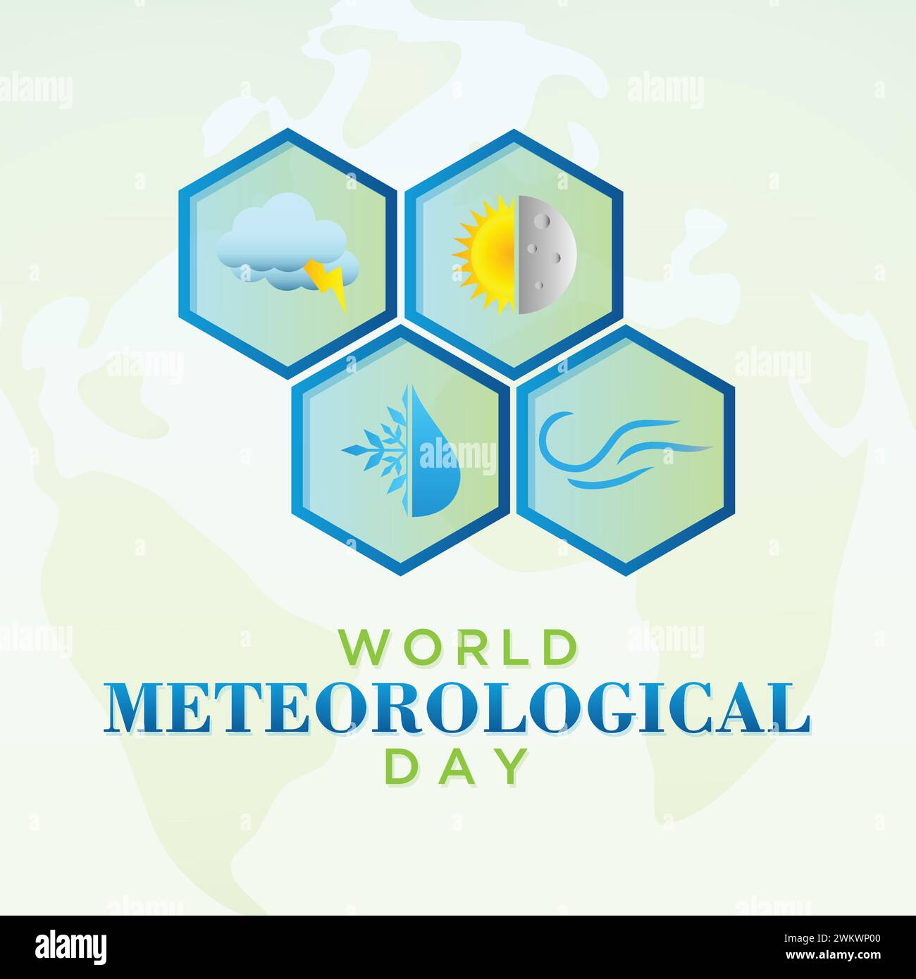 World Meteorological Day greeting. Suitable for World Meteorological ...