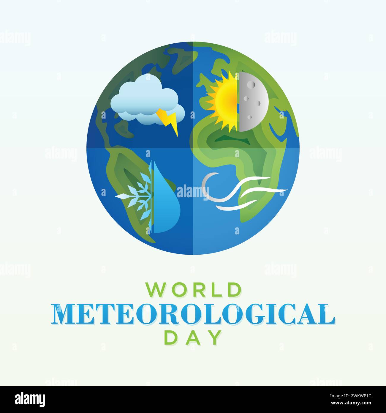 Vector illustration on the theme World Meteorological Day vector design ...