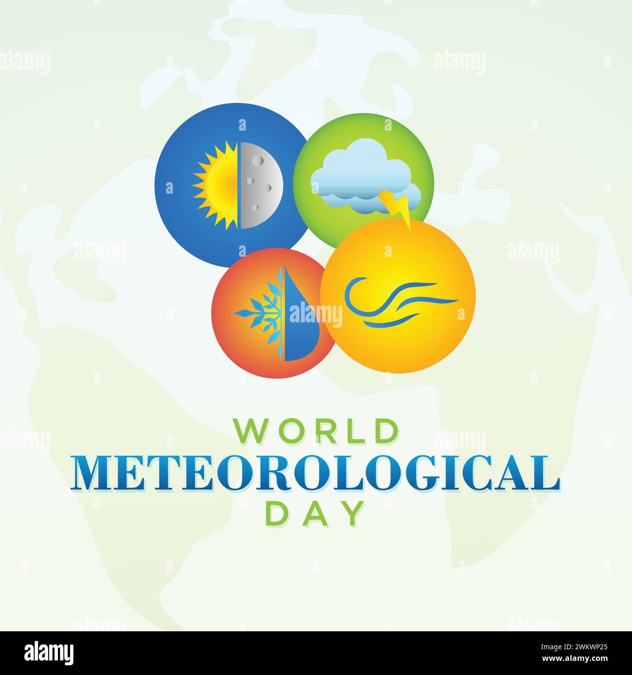 World Meteorological Day greeting. Suitable for World Meteorological ...