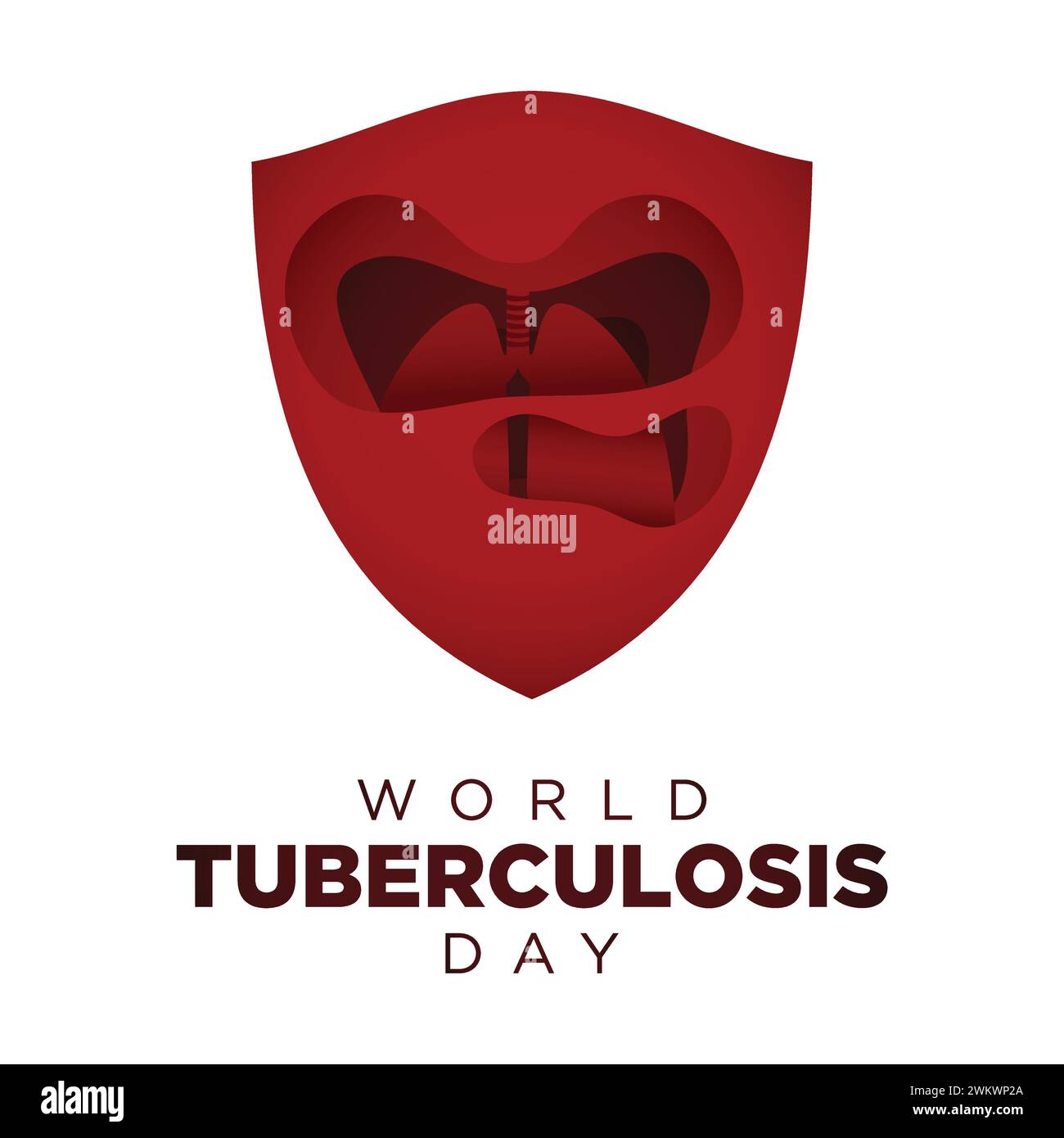 World Tuberculosis Day with shield paper cut design style. Vector ...