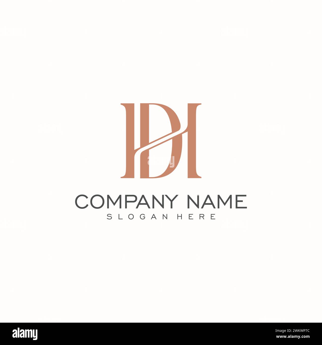 Luxury Initial Hd Or Dh Monogram Text Letter Logo Design Vector
