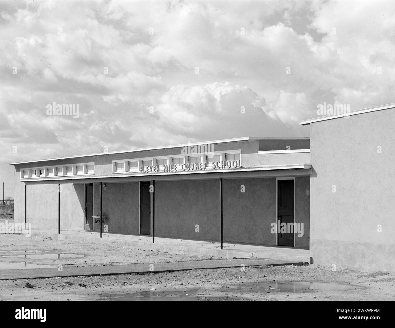 March school building Black and White Stock Photos & Images - Alamy