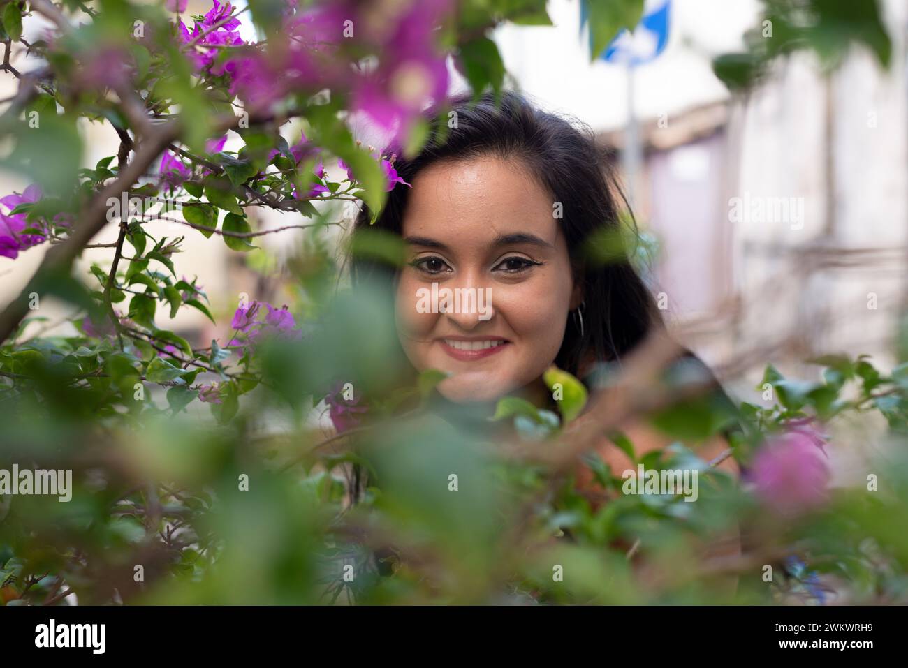 Beautiful model leaning against railing hi-res stock photography and ...