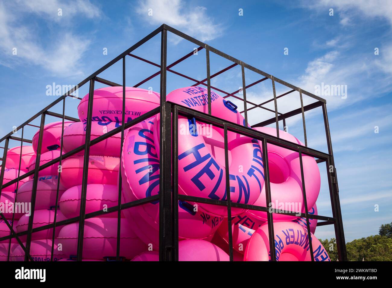 Stacked floating tubes Stock Photo - Alamy