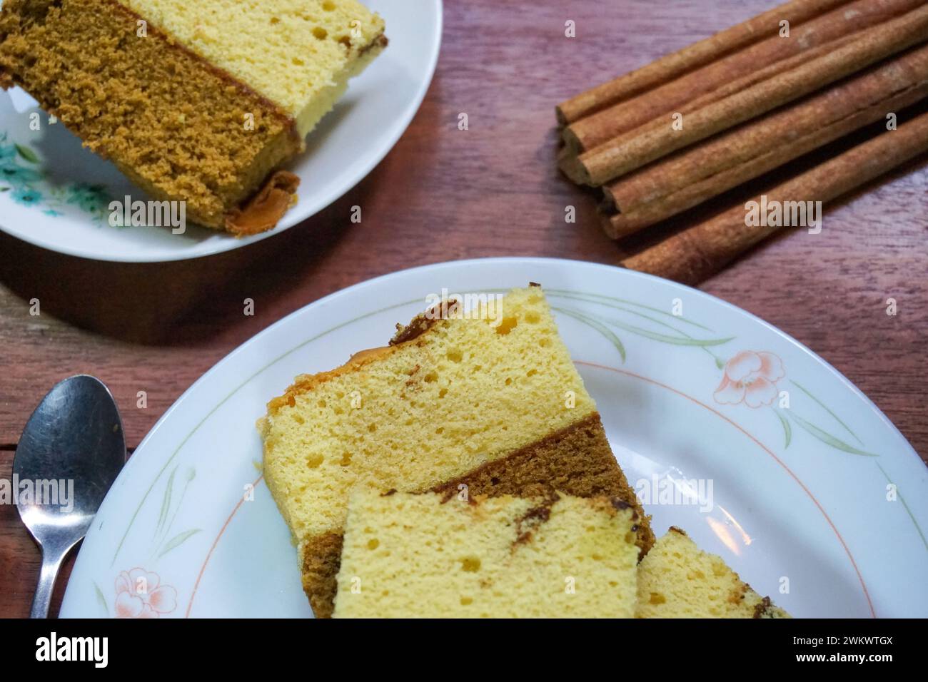 Stock photo of soft and sweet cake and some drinks Stock Photo - Alamy
