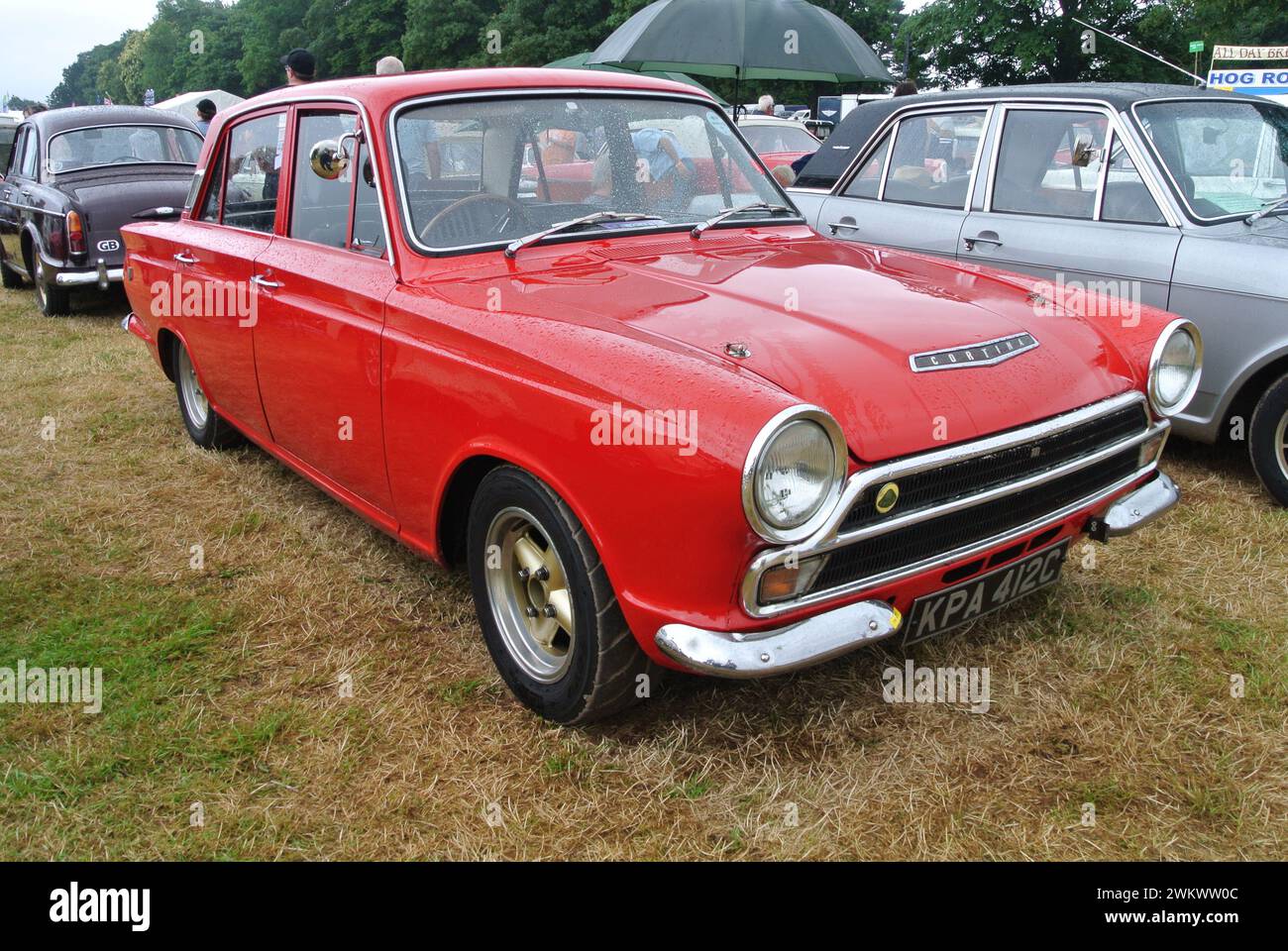 A 1965 Ford Cortina parked on display at the 48th Historic Vehicle ...