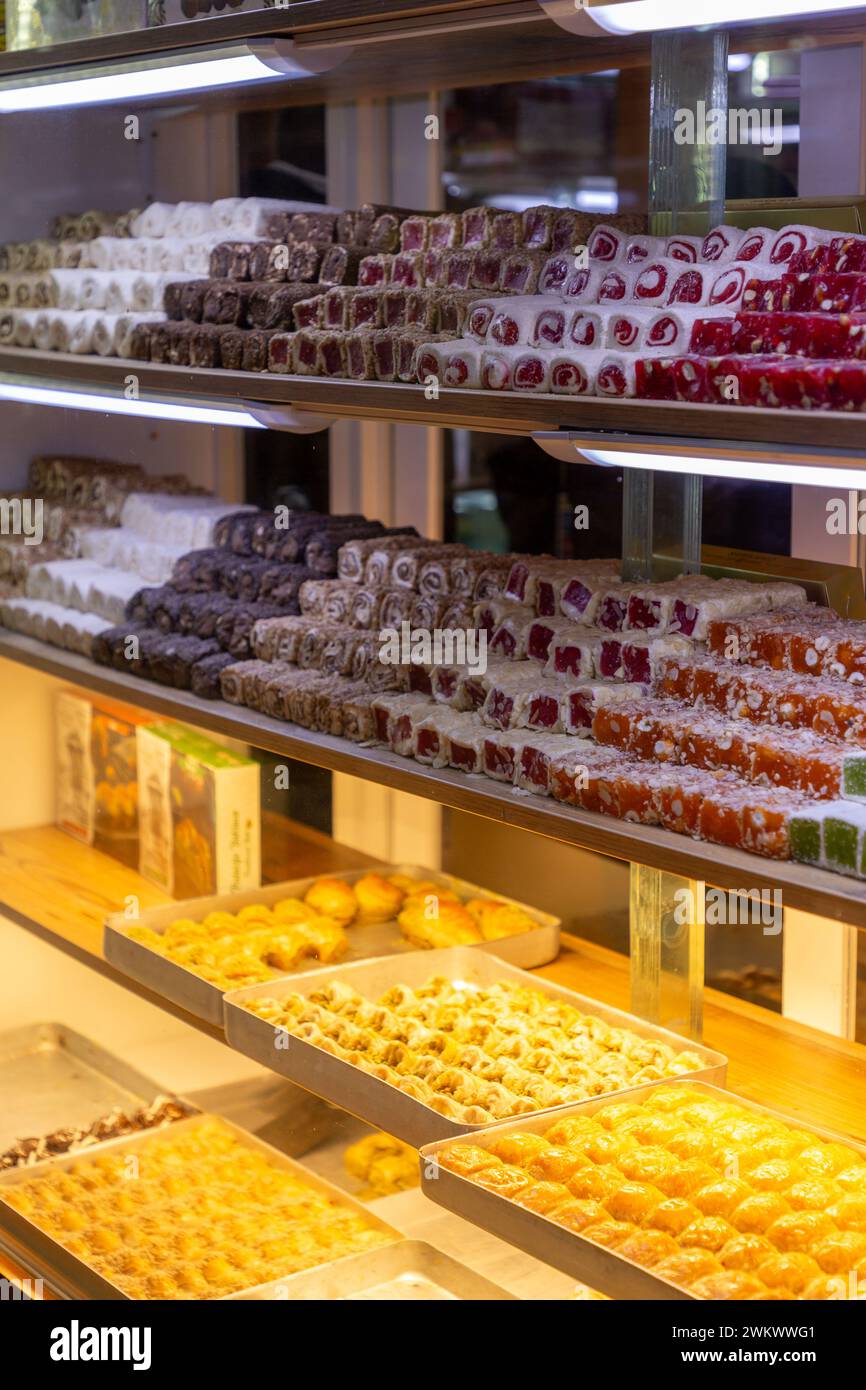 Traditional Bosnian lokum, a local variation of Turkish delight sold at ...