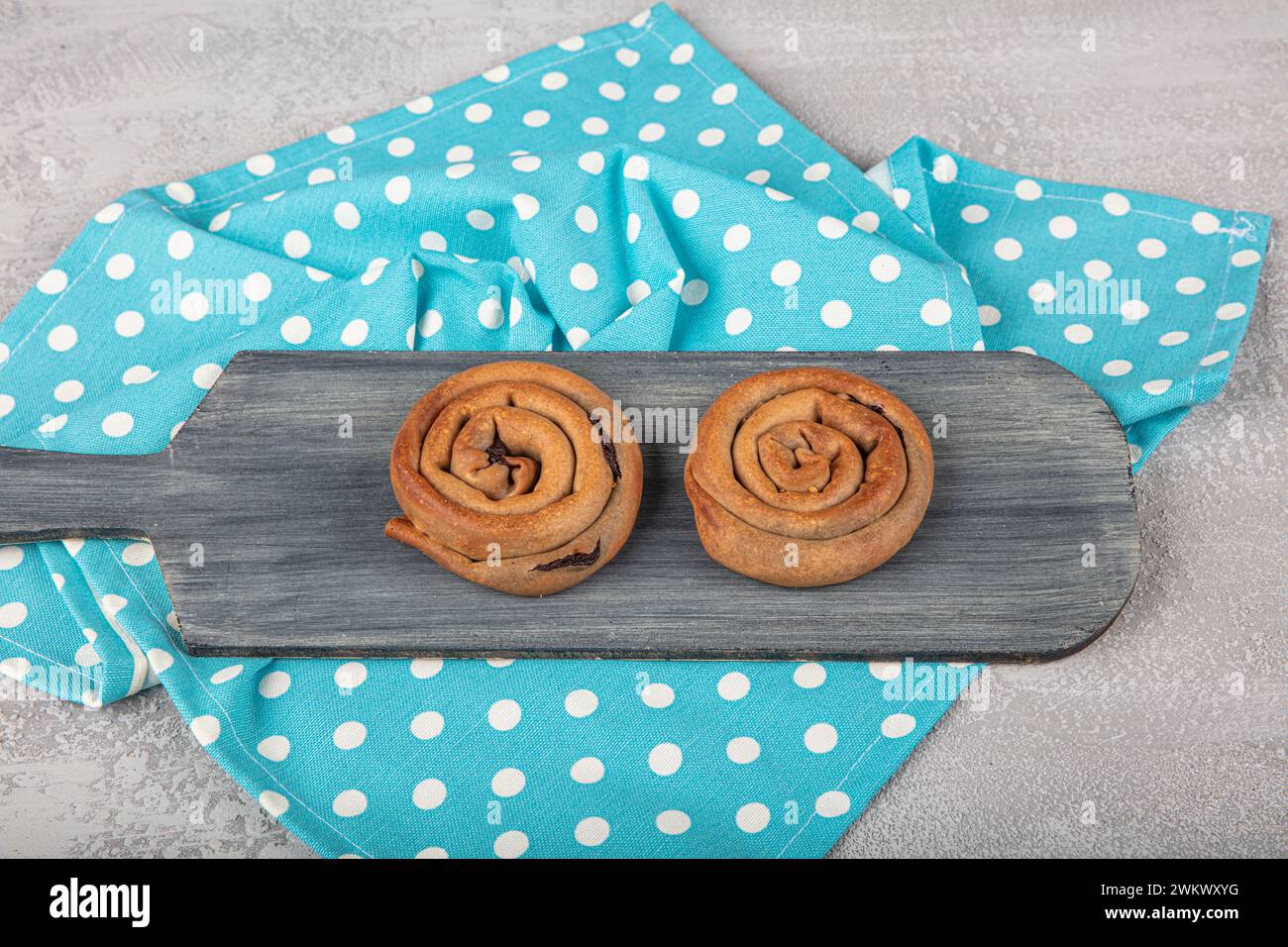 Gluten free food. Rose pastry from buckwheat flour. Homemade baked buns ...