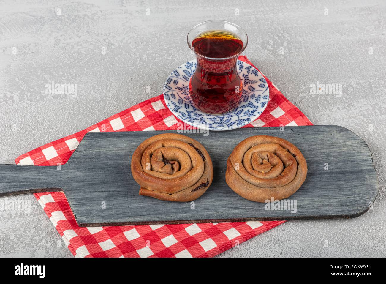 Gluten free food. Rose pastry from buckwheat flour. Homemade baked buns ...