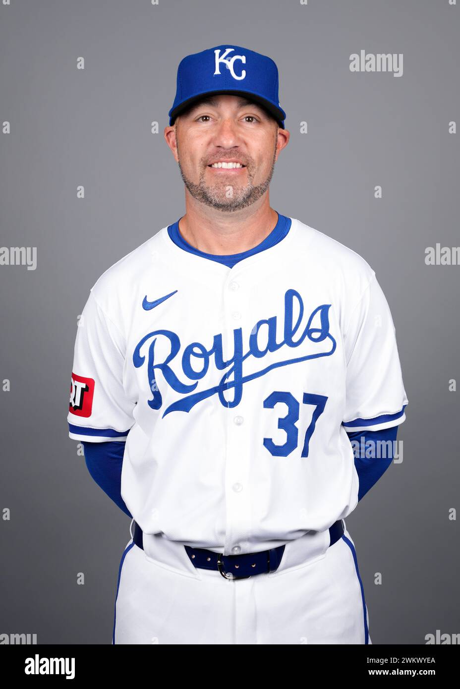 This is a 2024 photo of hitting coach Alec Zumwalt of the Kansas City ...