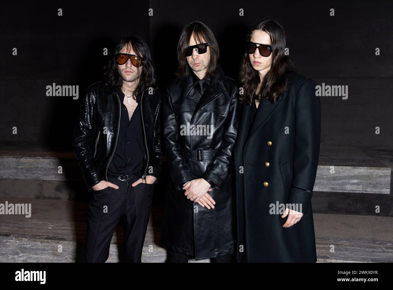 Milan, Italien. 22nd Feb, 2024. Wolf Gillespie, Bobby Gillespie, and ...