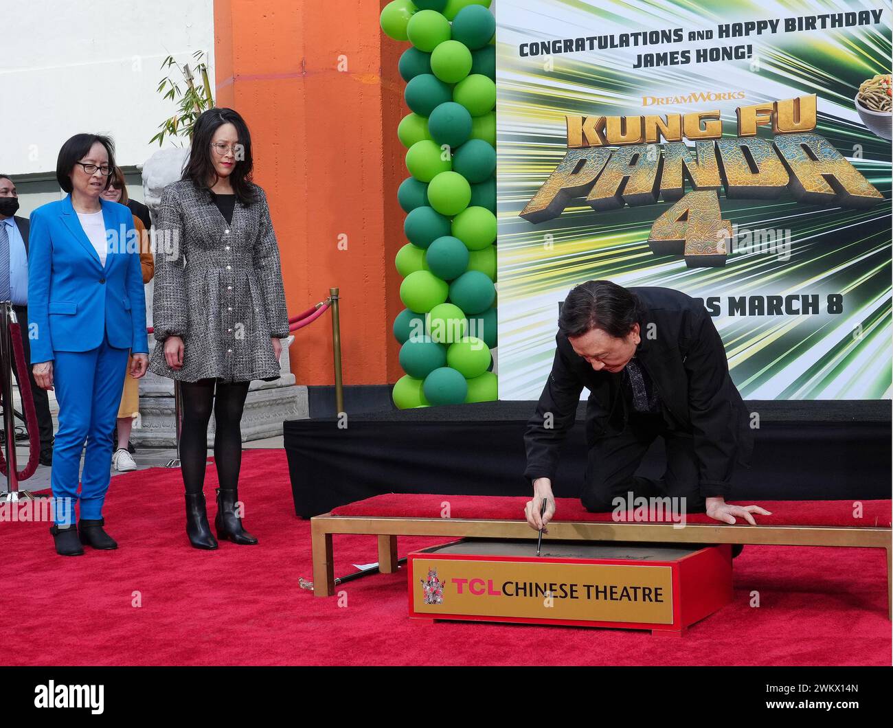 Los Angeles, USA. 22nd Feb, 2024. (L-R) Susan Hong, April Hong and ...