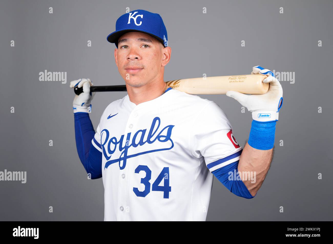 This is a 2024 photo of catcher Freddy Fermin of the Kansas City Royals ...