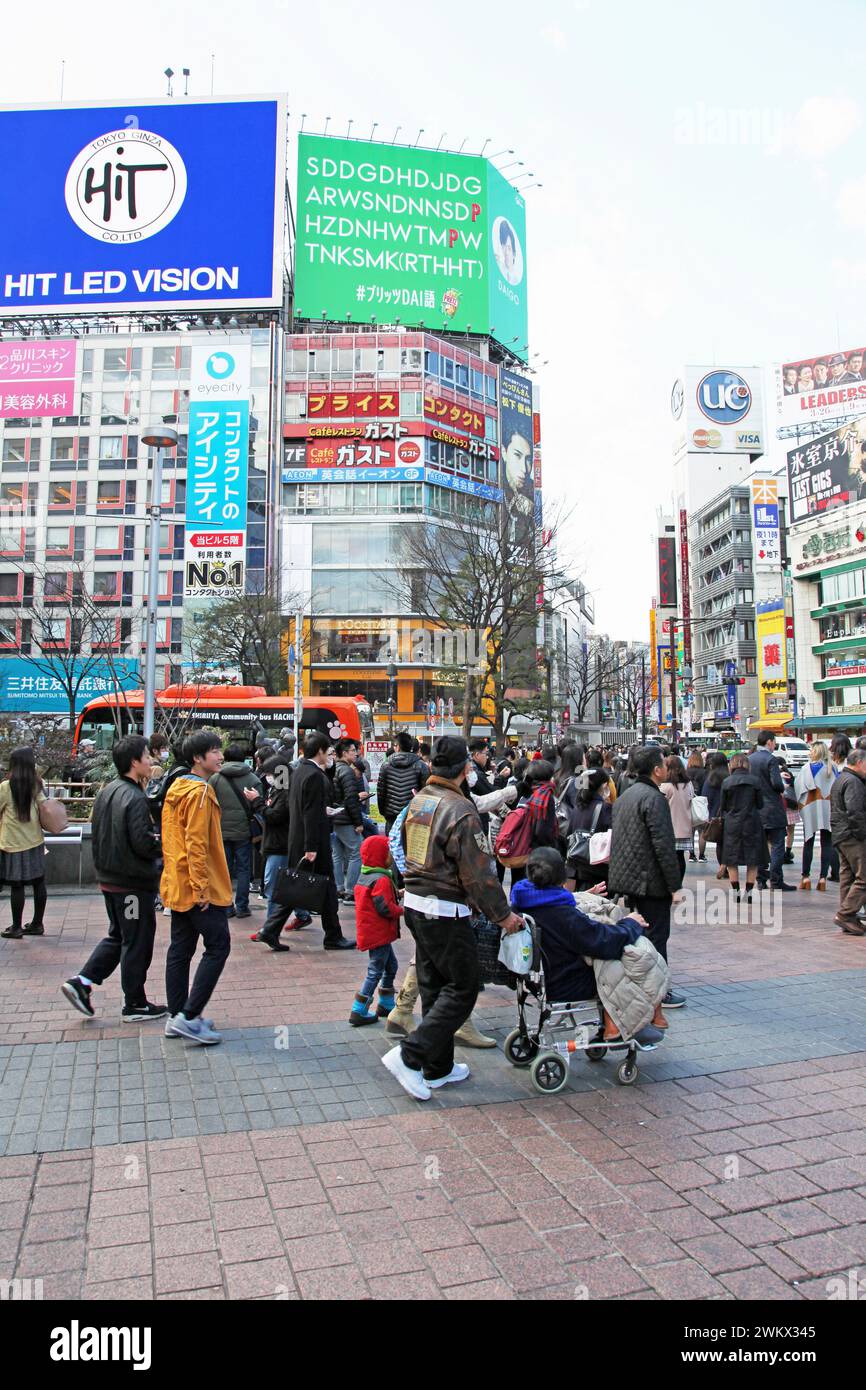The Shibuya Intersection or Shibuya Crossing in Tokyo, Japan Stock ...