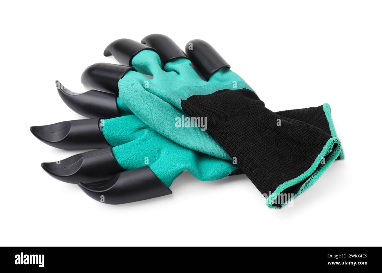 Pair of claw gardening gloves isolated on white Stock Photo - Alamy