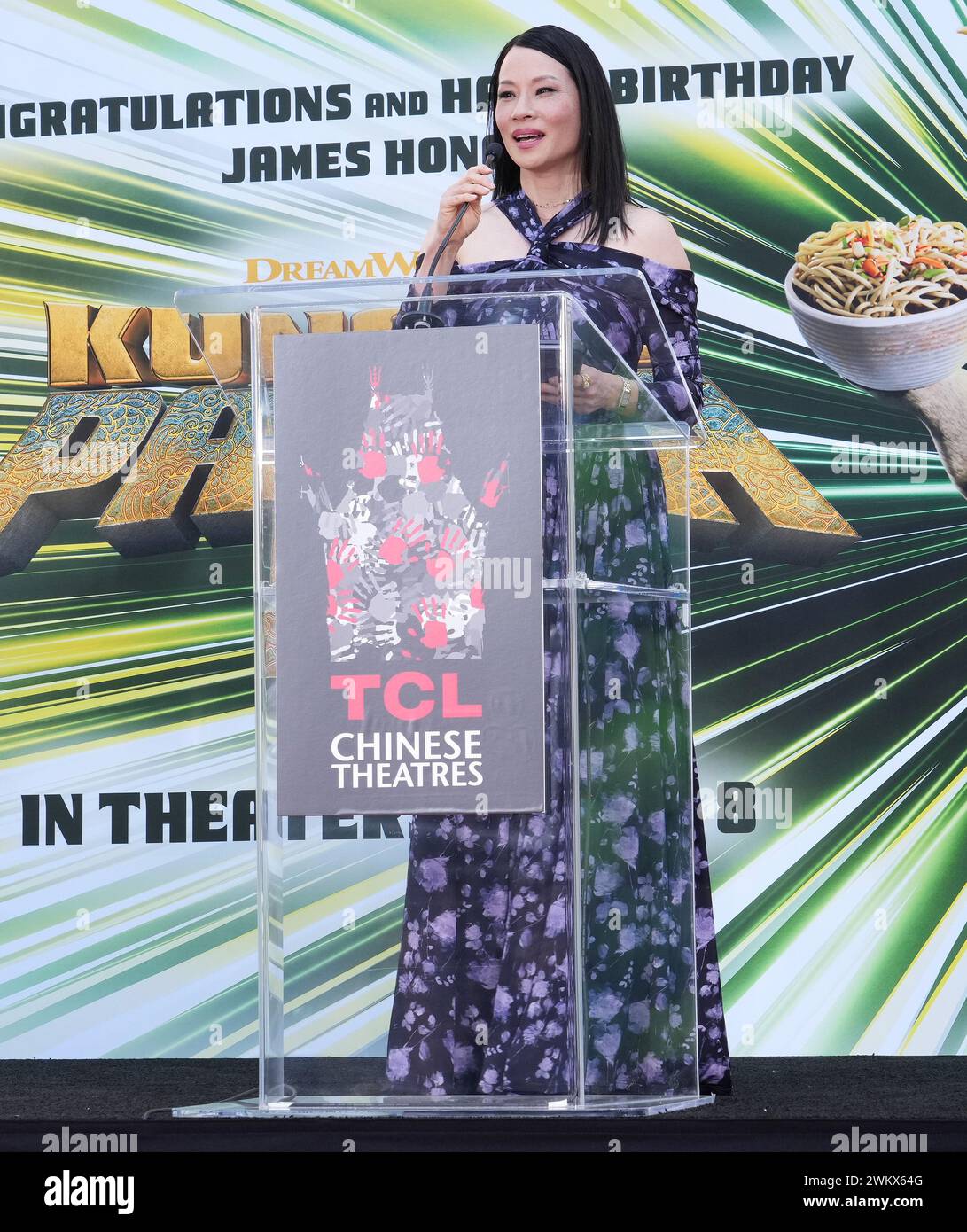 Los Angeles, USA. 22nd Feb, 2024. Lucy Liu speaking at the James Hong ...
