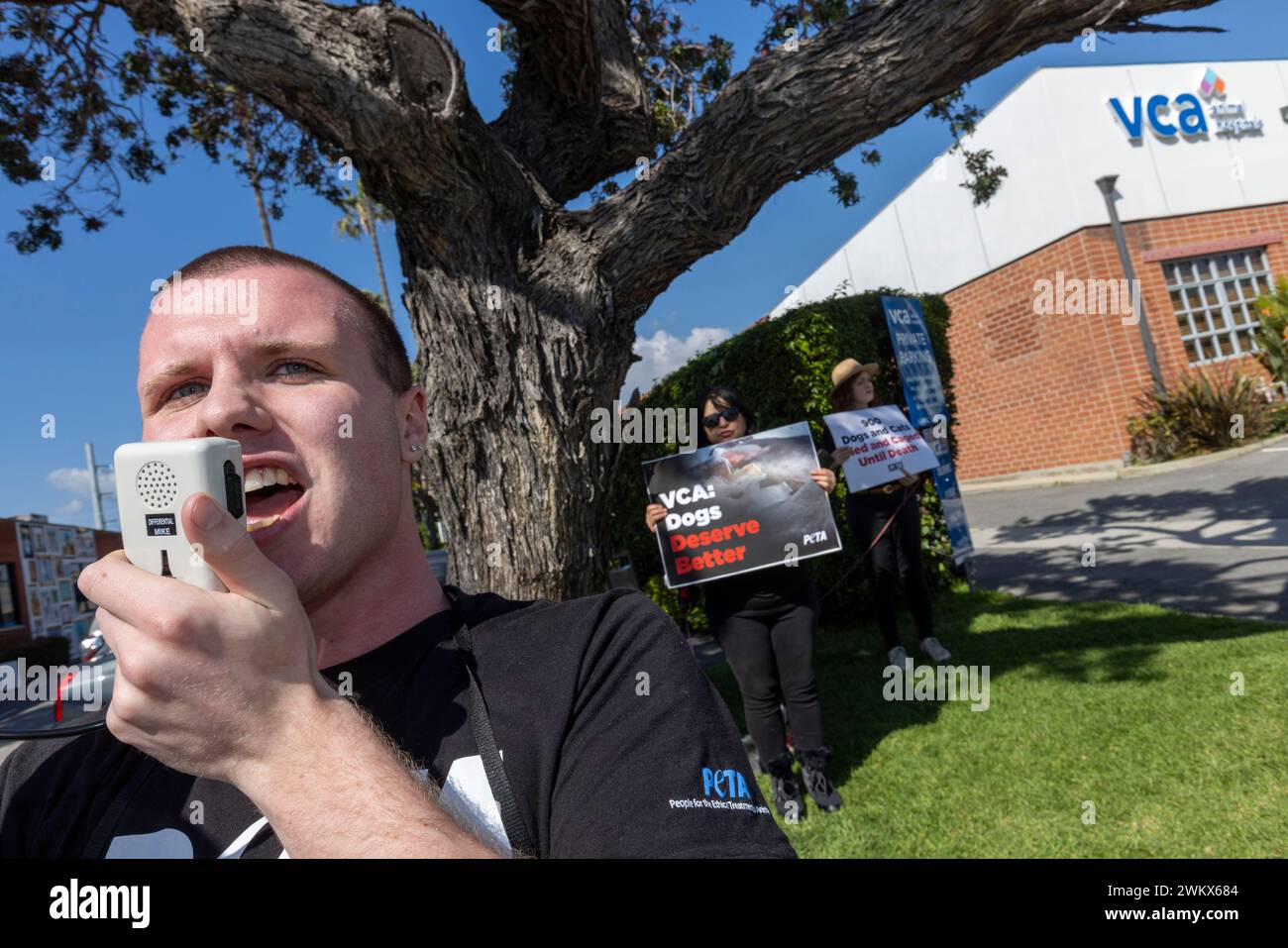 Los Angeles, California, USA. 22nd Feb, 2024. Mason Melito protests ...
