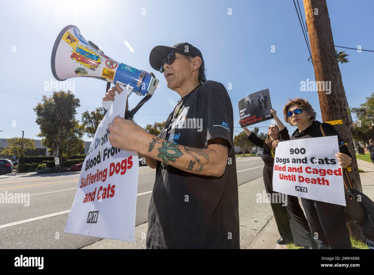 Los Angeles, California, USA. 22nd Feb, 2024. Protesters from PETA ...