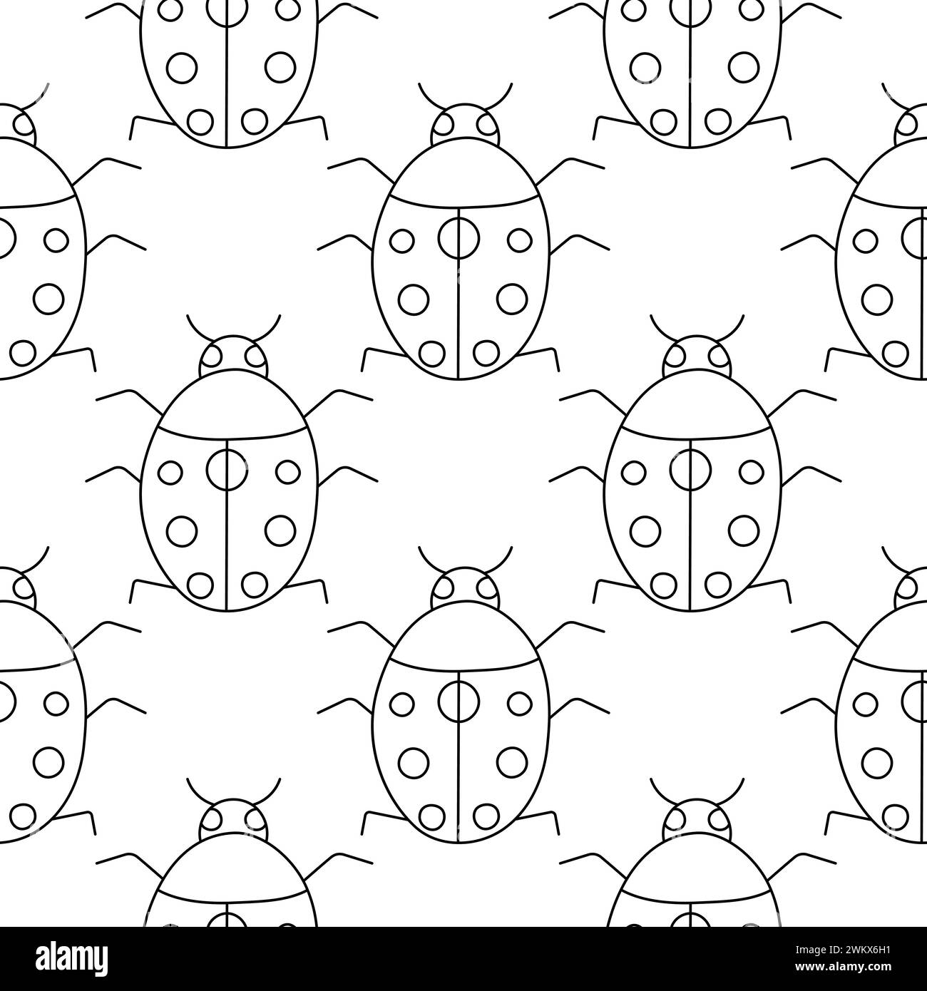 Ladybug line art Black and White Stock Photos & Images - Alamy