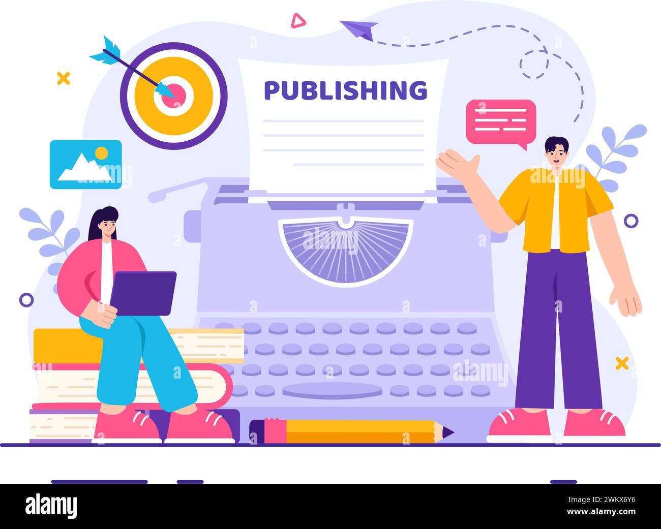 Digital Publishing Content Blog Marketing Writing Vector Illustration ...