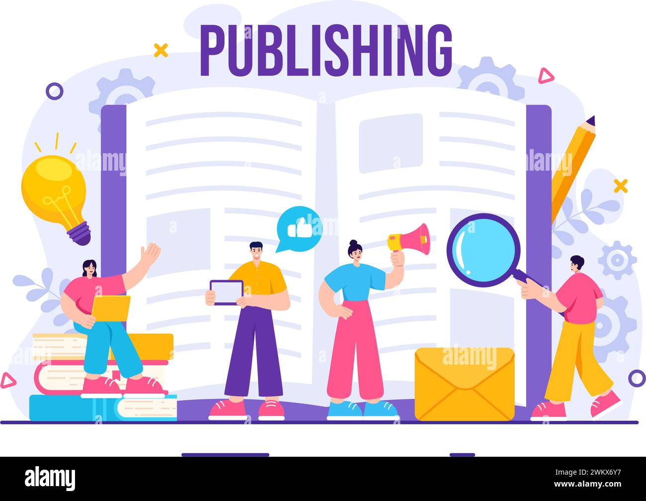 Digital Publishing Content Blog Marketing Writing Vector Illustration ...