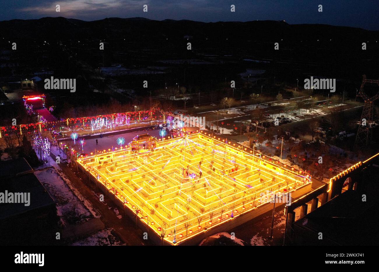 HANDAN, CHINA - FEBRUARY 22, 2024 - Aerial photos show tourists ...