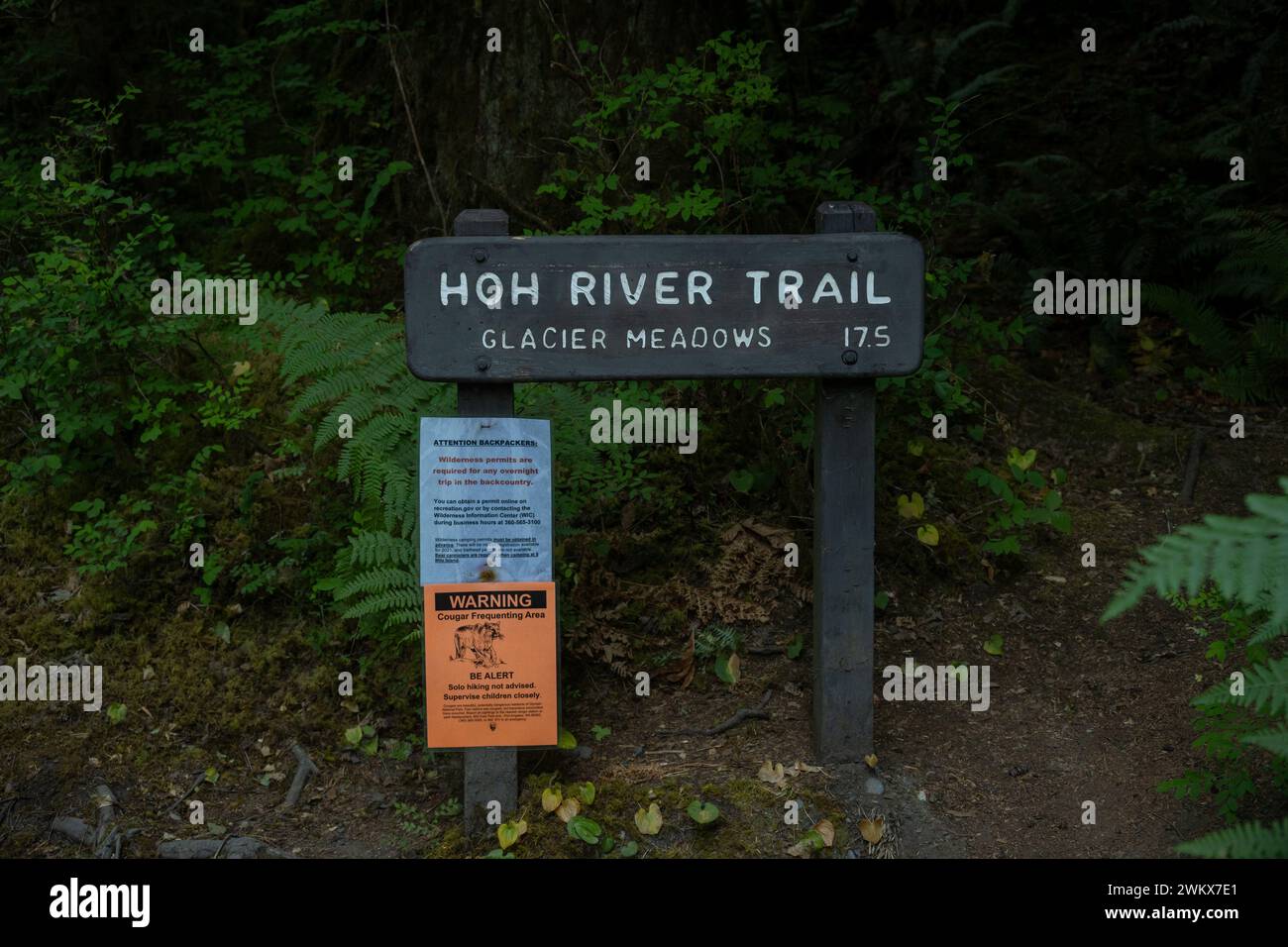 Hoh River Trail Sign In Olympic National Park at trailhead Stock Photo ...