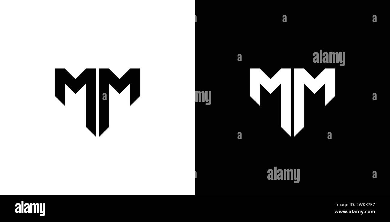 Modern and strong letter MM initials logo design Stock Vector Image ...