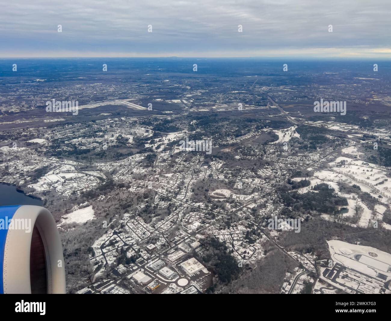 Aerial view of the rural landscape near Boston, Massachusetts Stock ...