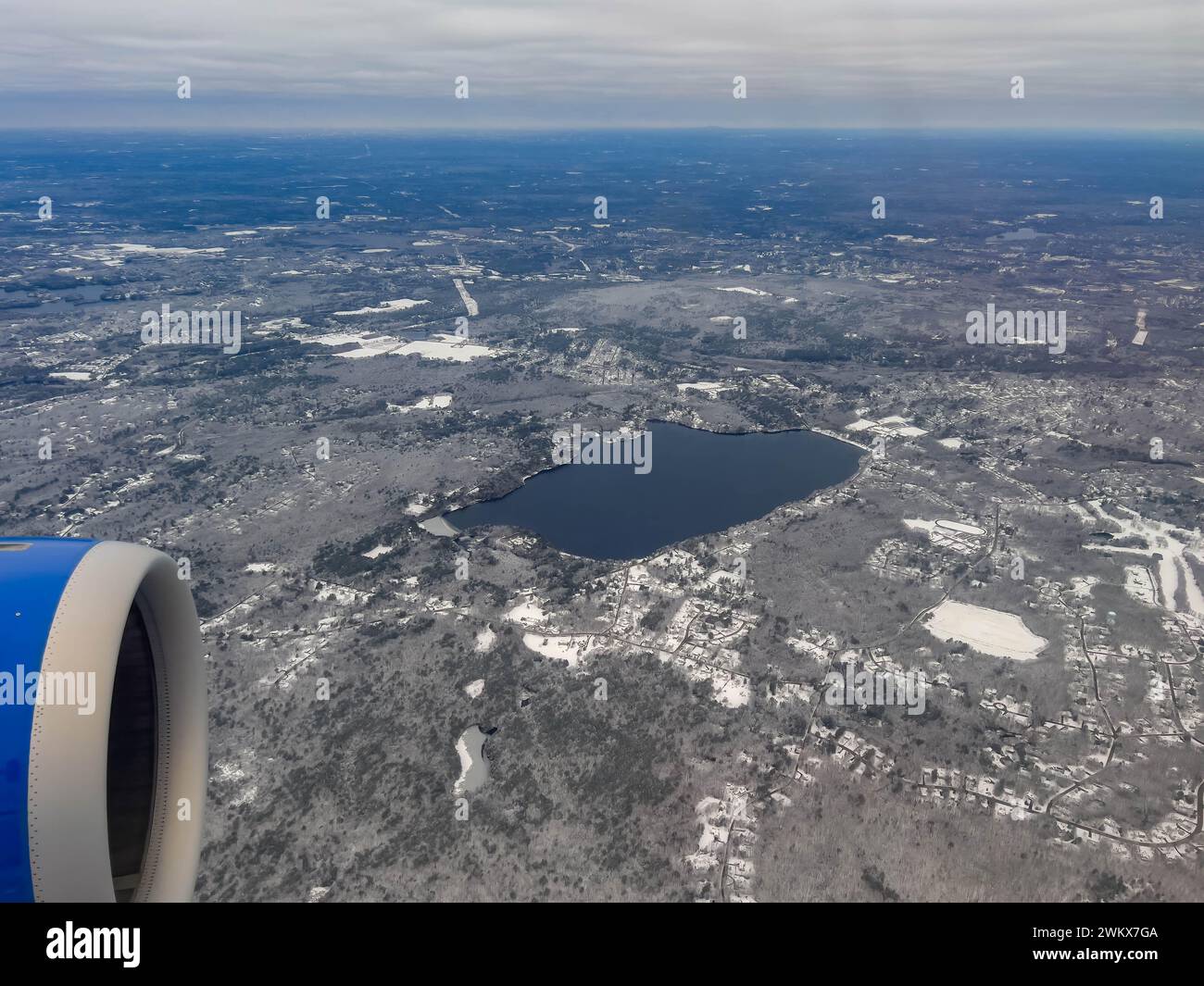 Aerial view of the rural landscape near Boston, Massachusetts Stock ...