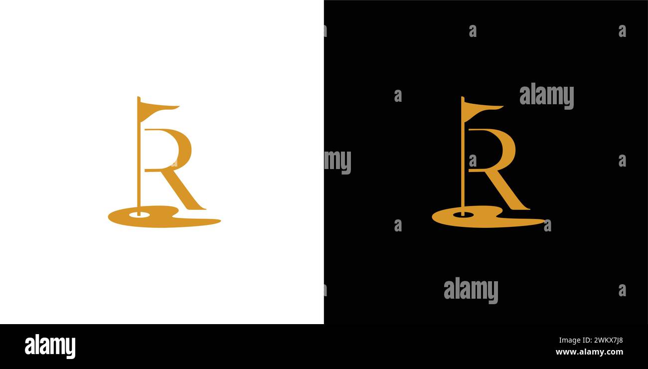 R golf logo design unique and modern Stock Vector Image & Art - Alamy