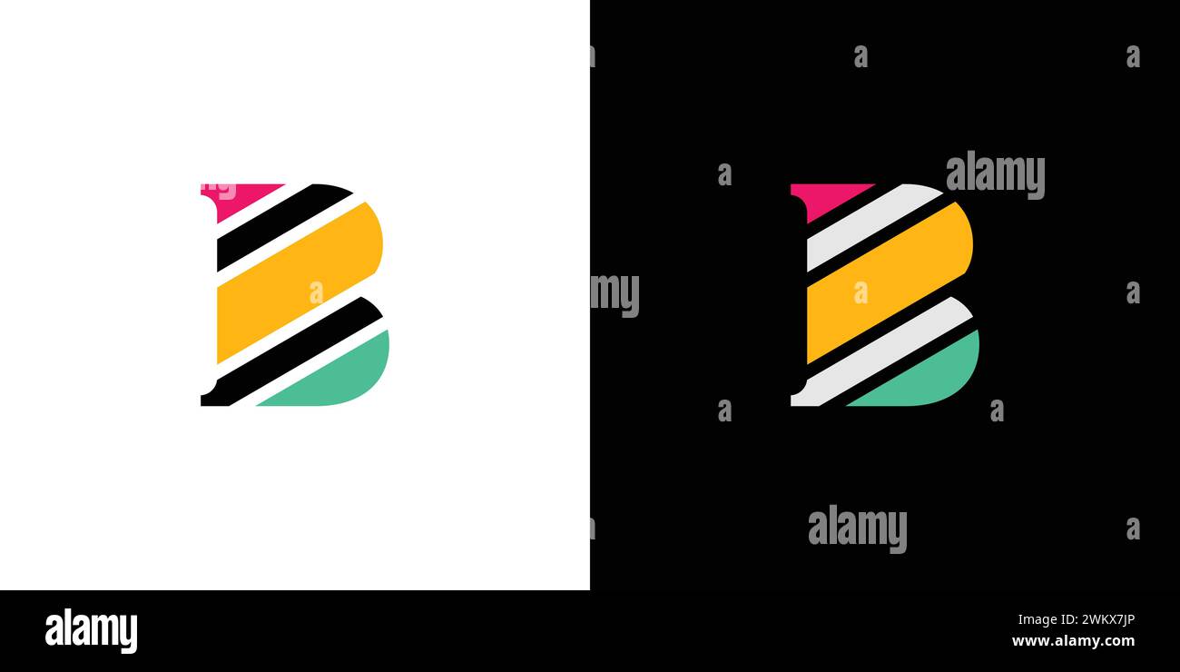 simple and colorful letter B initials logo design Stock Vector Image ...