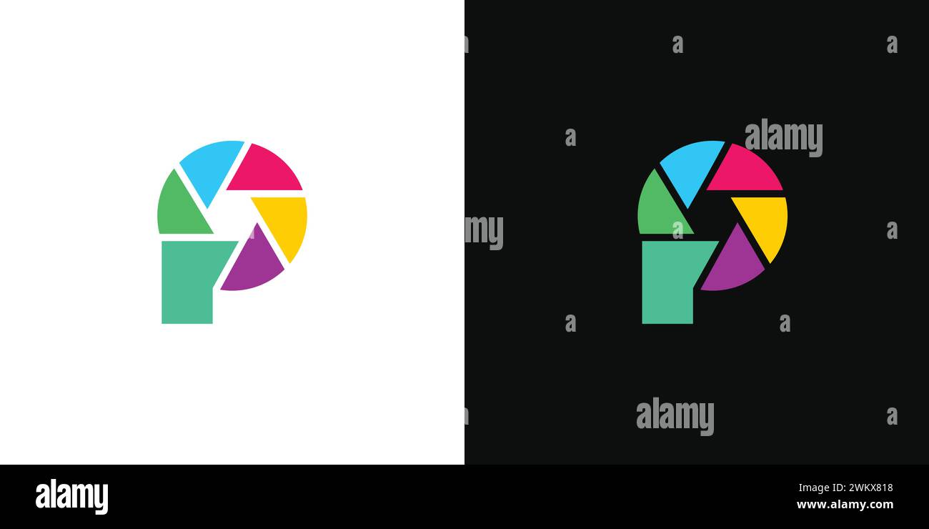 Unique and modern P Photography logo design Stock Vector Image & Art ...