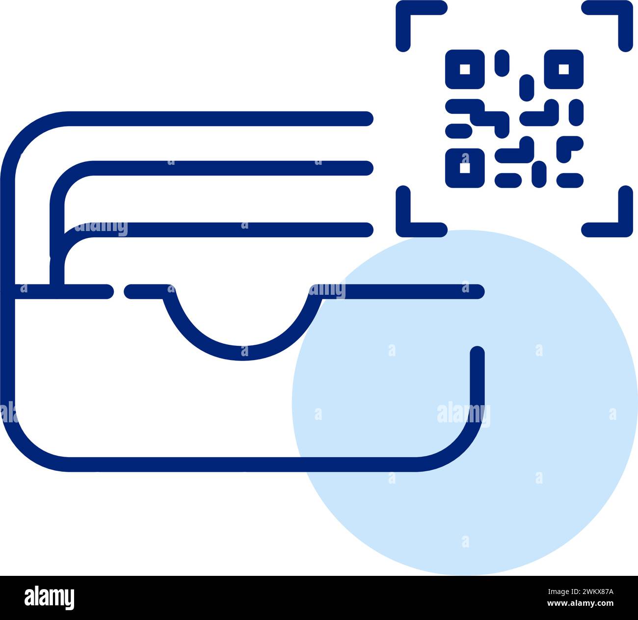 Card wallet and qr code. Electronic payment system. Pixel perfect ...