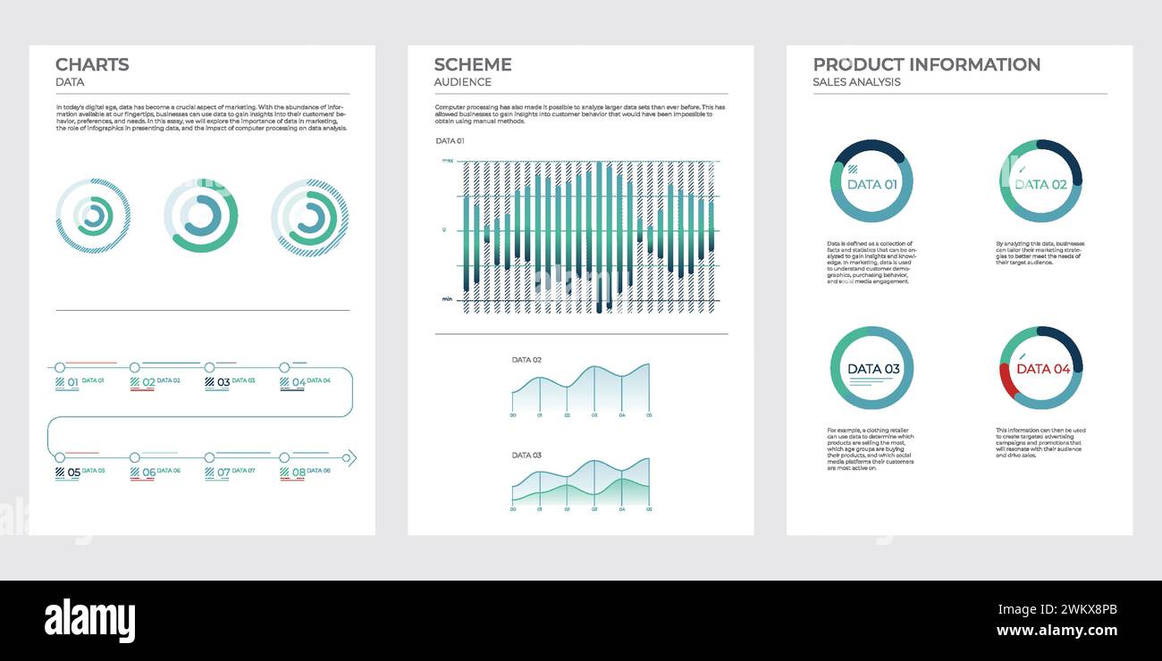 Modern project charts. Finance elements vector illustration Stock ...