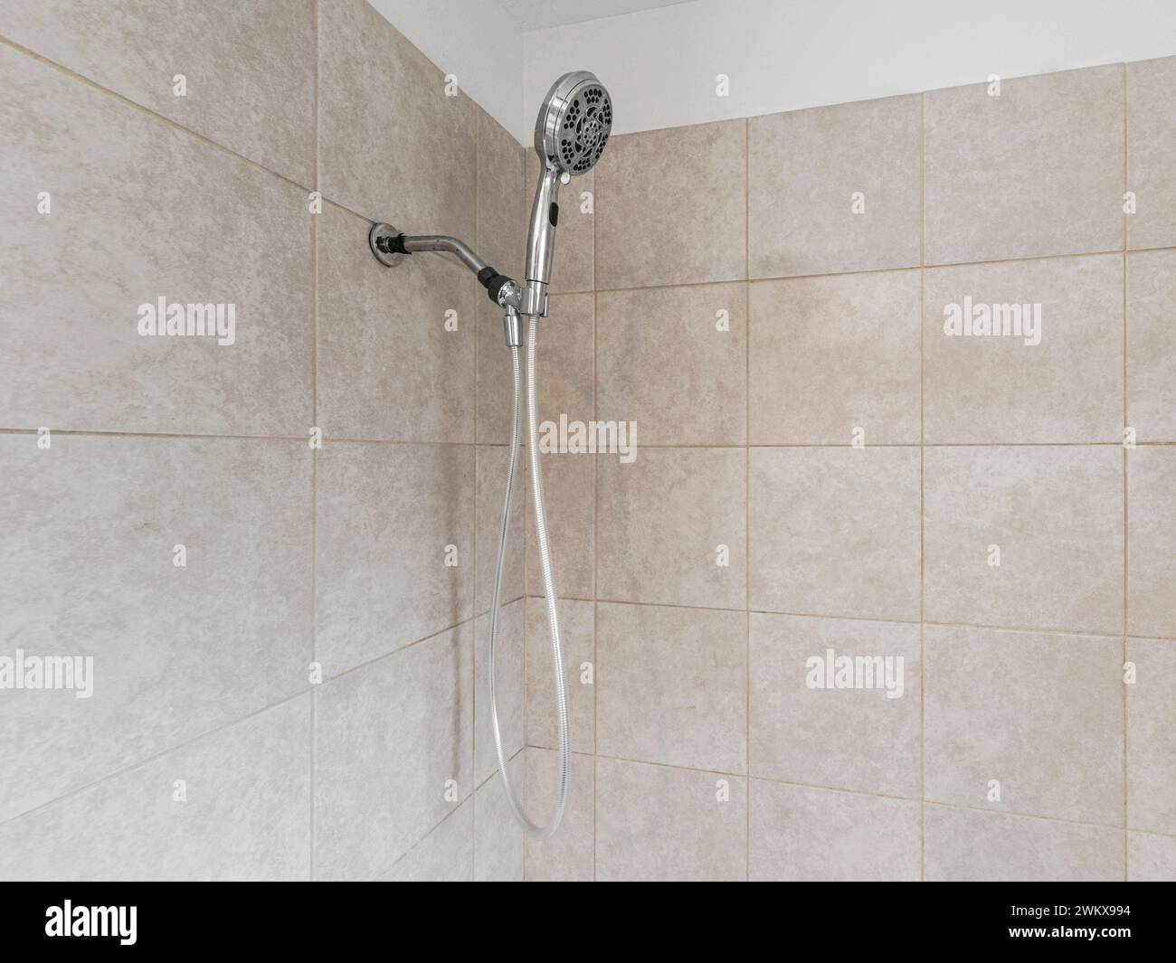 Modern residential bathroom shower interior Stock Photo - Alamy