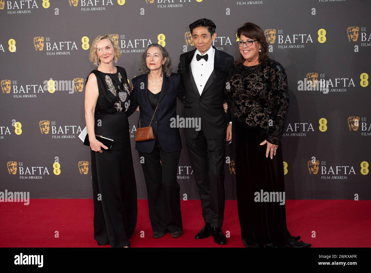 London, UK. 18 Feb, 2024. Pictured: (L-R) - Sian Grigg, Kay Georgiou, Kazu Hiro and Lori McCoy ...